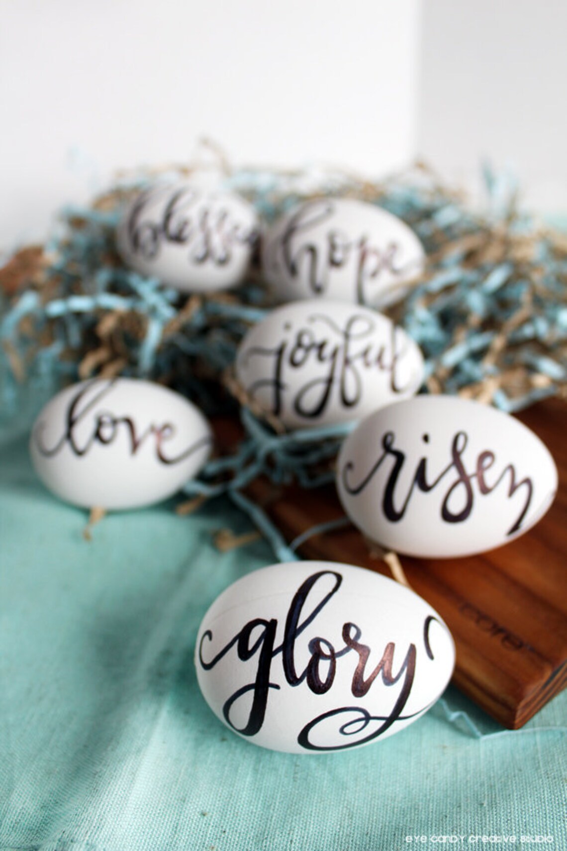 HAND LETTERED Farmhouse Eggs Set of 6 Lettered Eggs Custom - Etsy