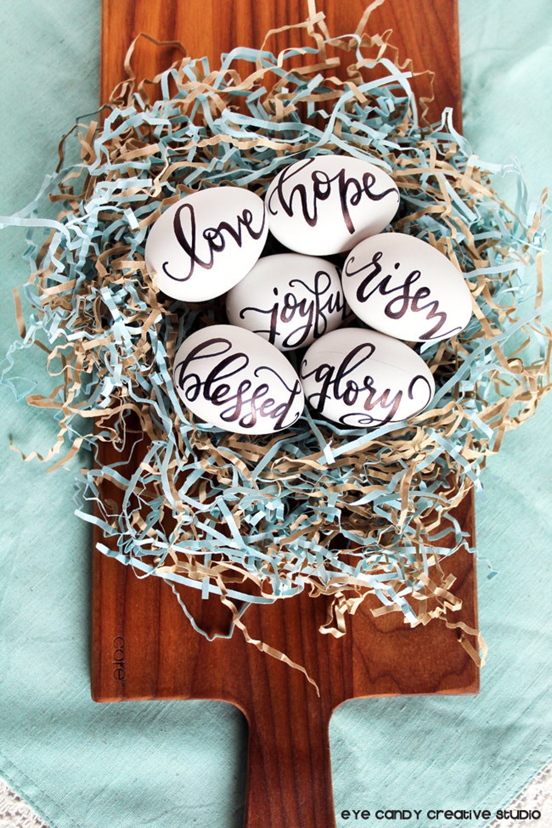 HAND LETTERED Farmhouse Eggs Set of 6 Lettered Eggs Custom - Etsy