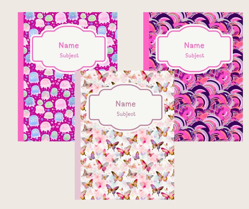 Editable Composition Book Cover Template: 20 Designs (canva Link ...