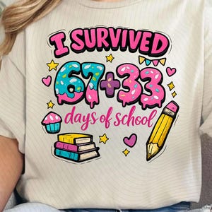I Survived 100 Days of School PNG, Teacher Gift (digital Download) - Etsy