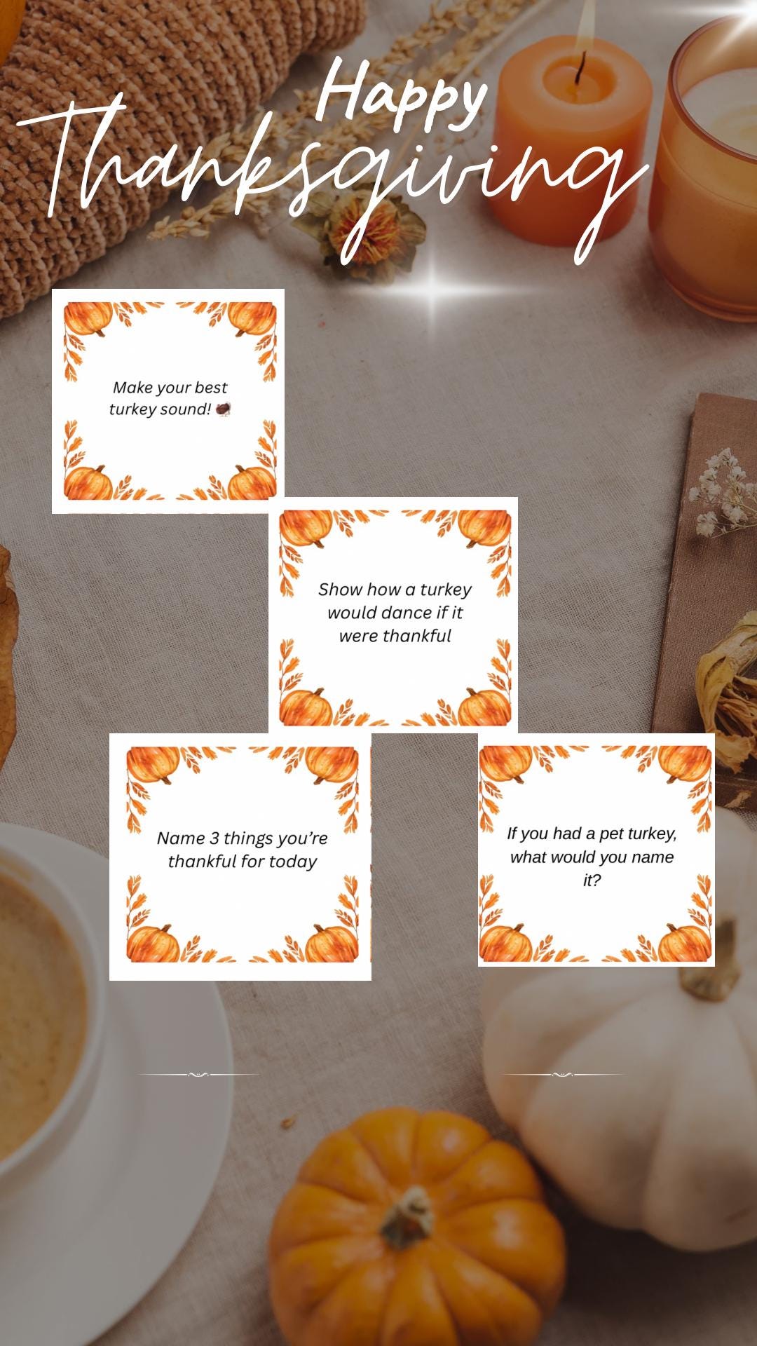 Thanksgiving Conversation Cards for Kids – Fun Family Dinner Game ...