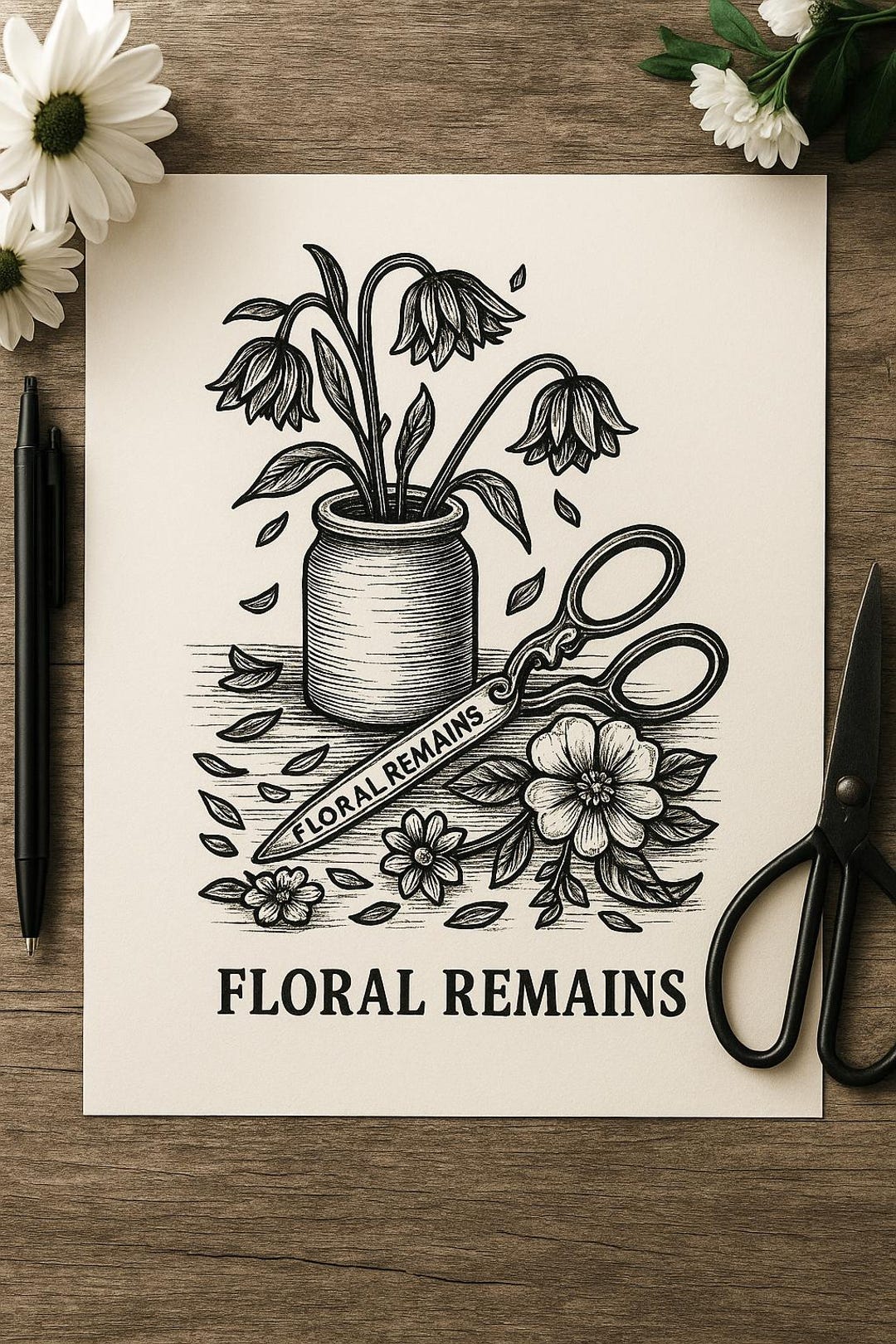 Gothic Floral Coloring Page: Grief & Growth Art (printable PDF ...