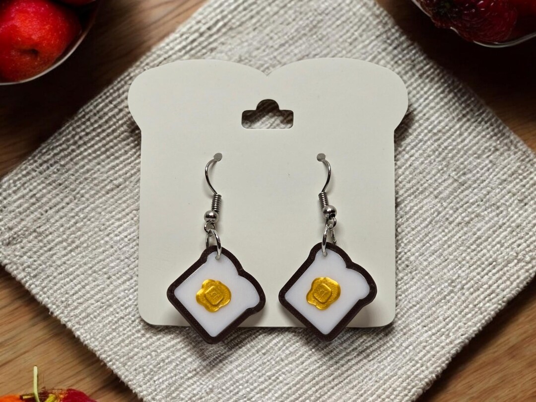 Buttered Toast Breakfast Dangle Earrings - Etsy