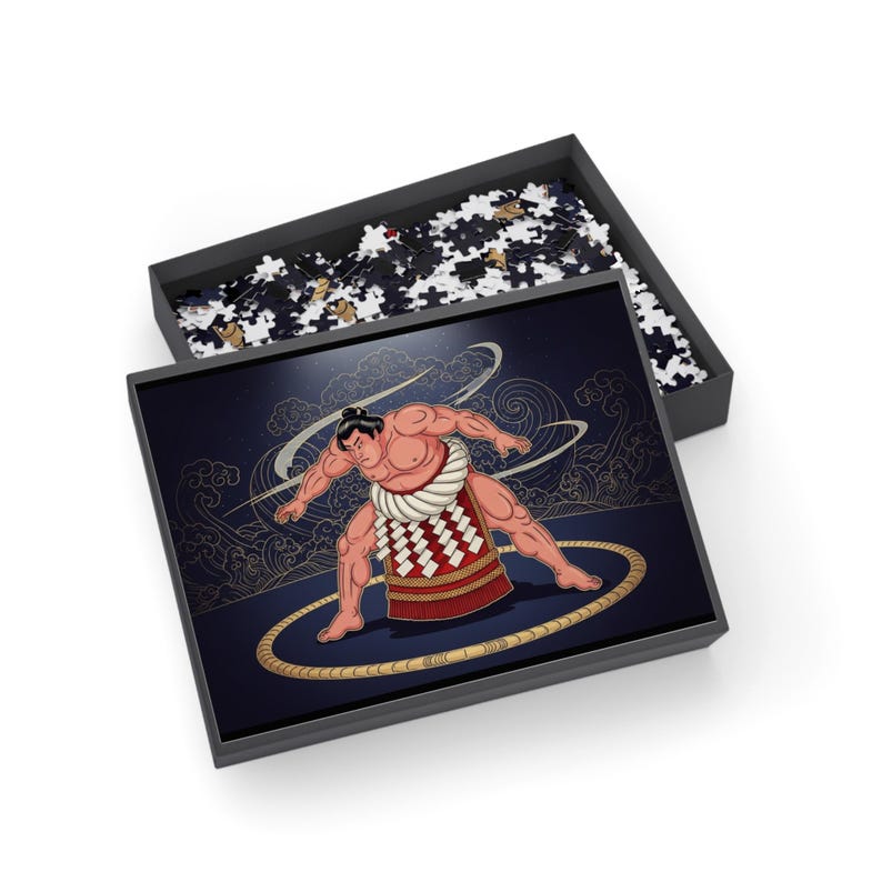 Ukiyoe Sumo Wrestler Jigsaw Puzzle Powerful Shiko Pose Japanese Art ...