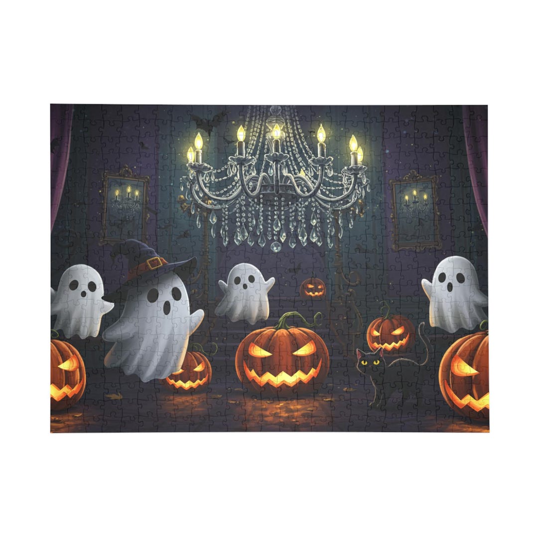 Halloween Ghost Puzzle - Spooky Fun for Family Nights, 500, 1000-piece ...