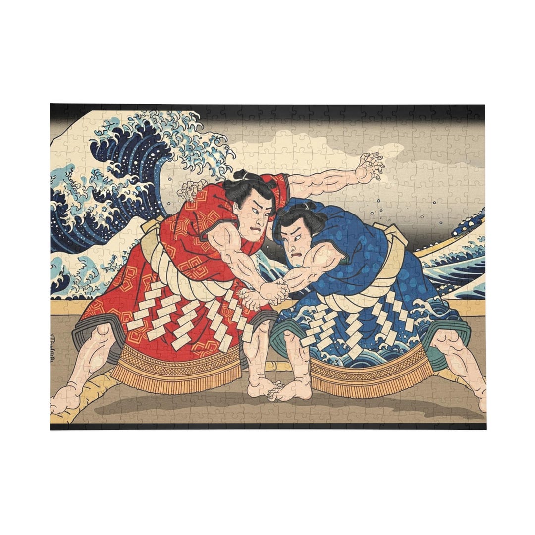 Ukiyoe Sumo Art Puzzle Traditional Japanese Woodblock Style With ...