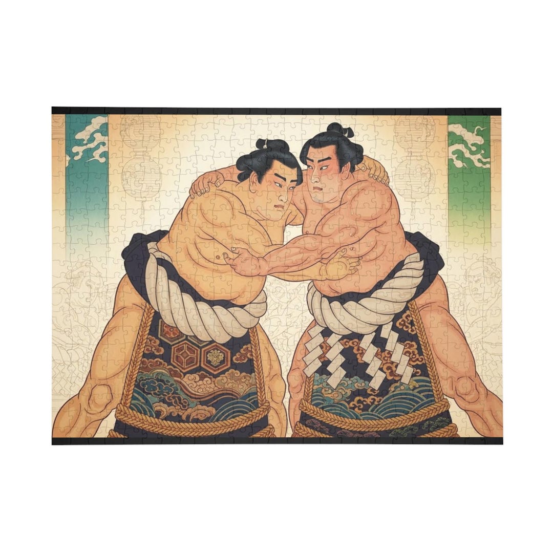 Realistic Ukiyo-e Sumo Wrestlers Art Puzzle | Traditional Japanese ...