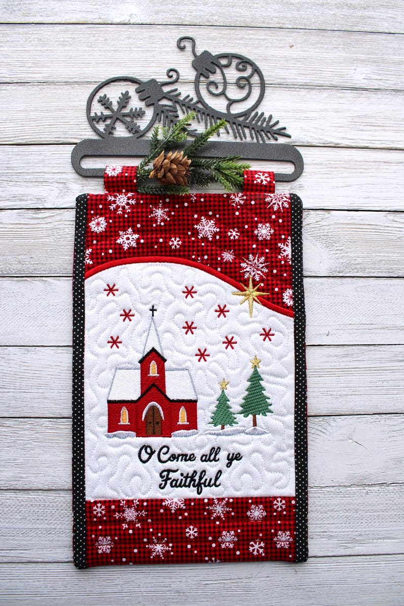 O Come All Ye Faithful Religious Christmas Mini Quilt for 7x11 Machine ...