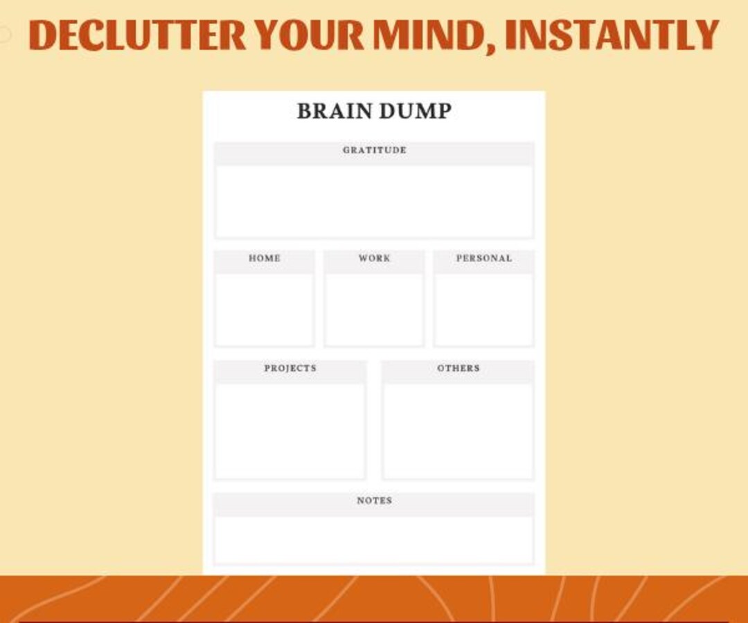 Brain Dump Printable Thought Organizer Mind Sweep ADHD Planner Page A4 ...
