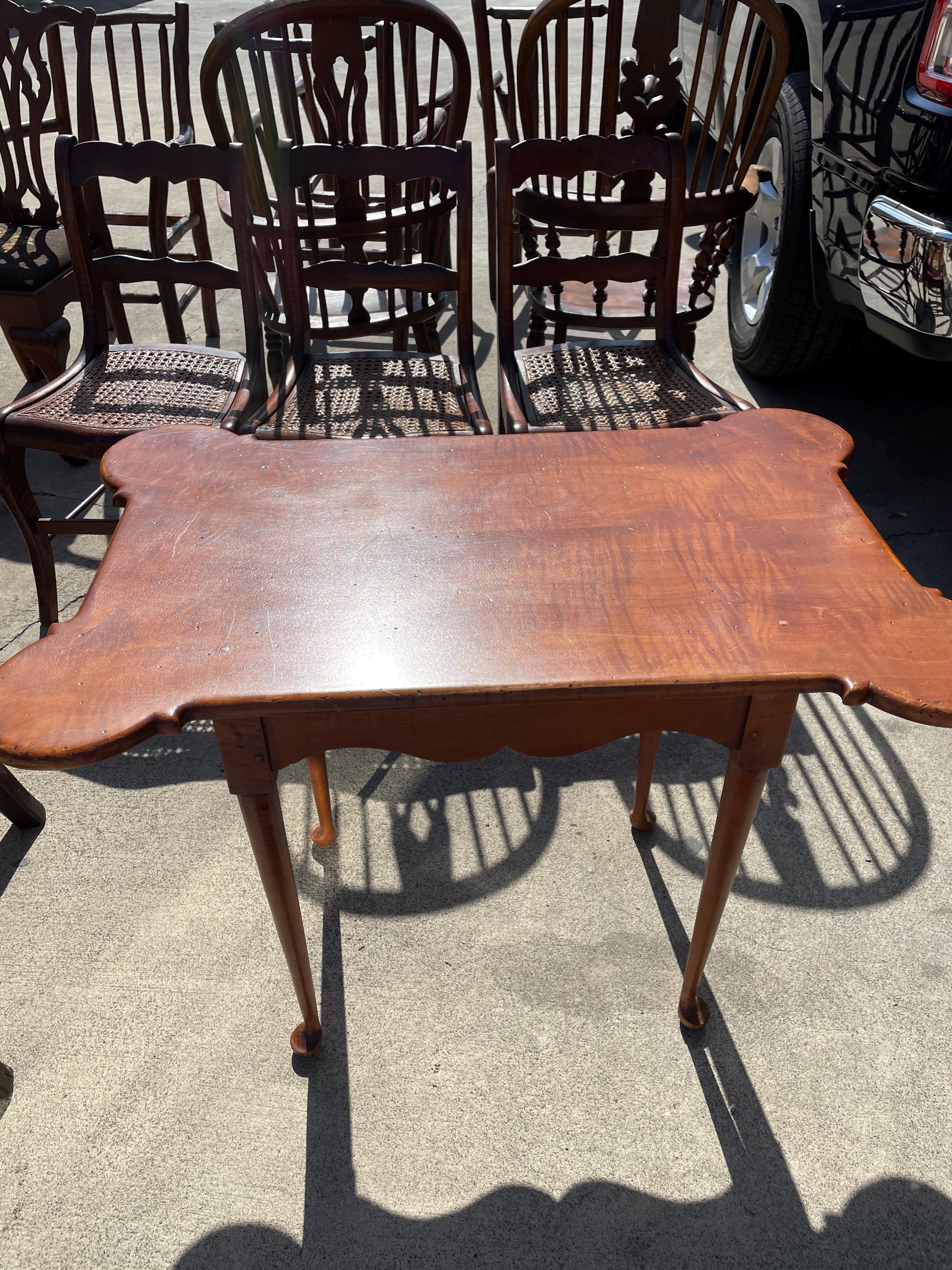 Vintage Queen Anne Porringer Top Tea Table in Solid Cherry. Buyer Pays ...