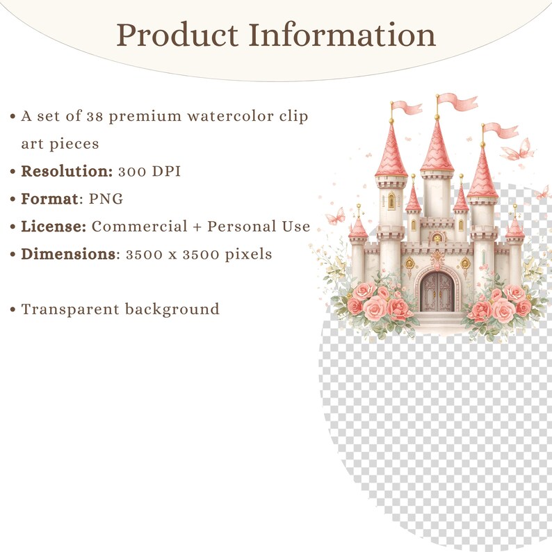 Princess Castle Clipart PNG, Magical Fairytale Castle, Pink Castle ...