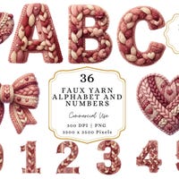 Green Crochet Font Clipart, Faux Yarn A-Z, 0-9 (digital Download) - Etsy