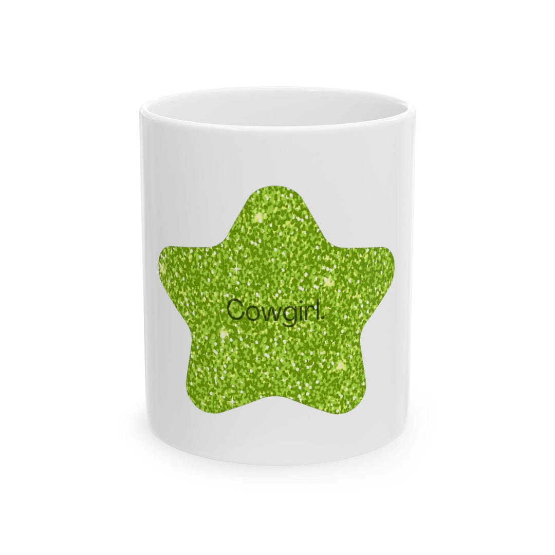 Glittery Brat-themed Cowgirl Ceramic Mug | Fun Gift for Cowgirls ...