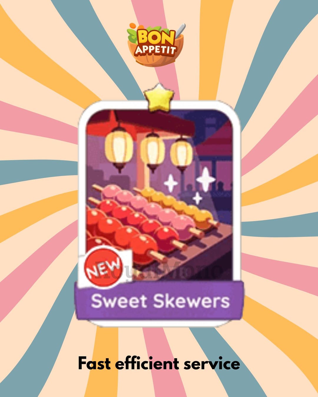 Sweet Skewers - 1 Stars - Set 5 - Monopoly_go Sticker - Album Bon ...
