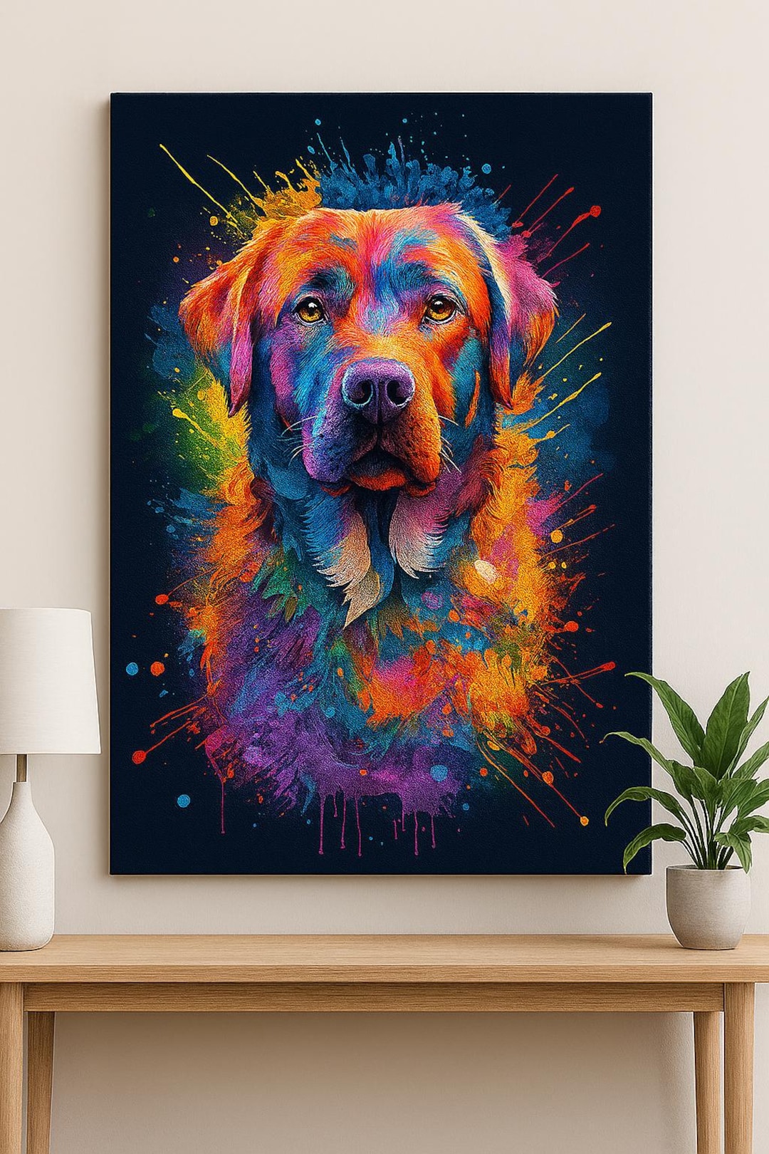 Abstract Dog Art Print: Modern Pet Portrait (digital Download 3328x4864 ...