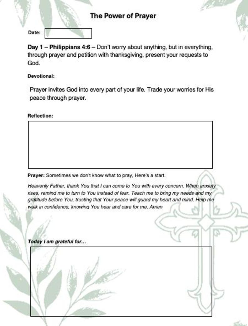 Spiritual Disciplines 30-day Prayer Journal | Printable Devotional ...