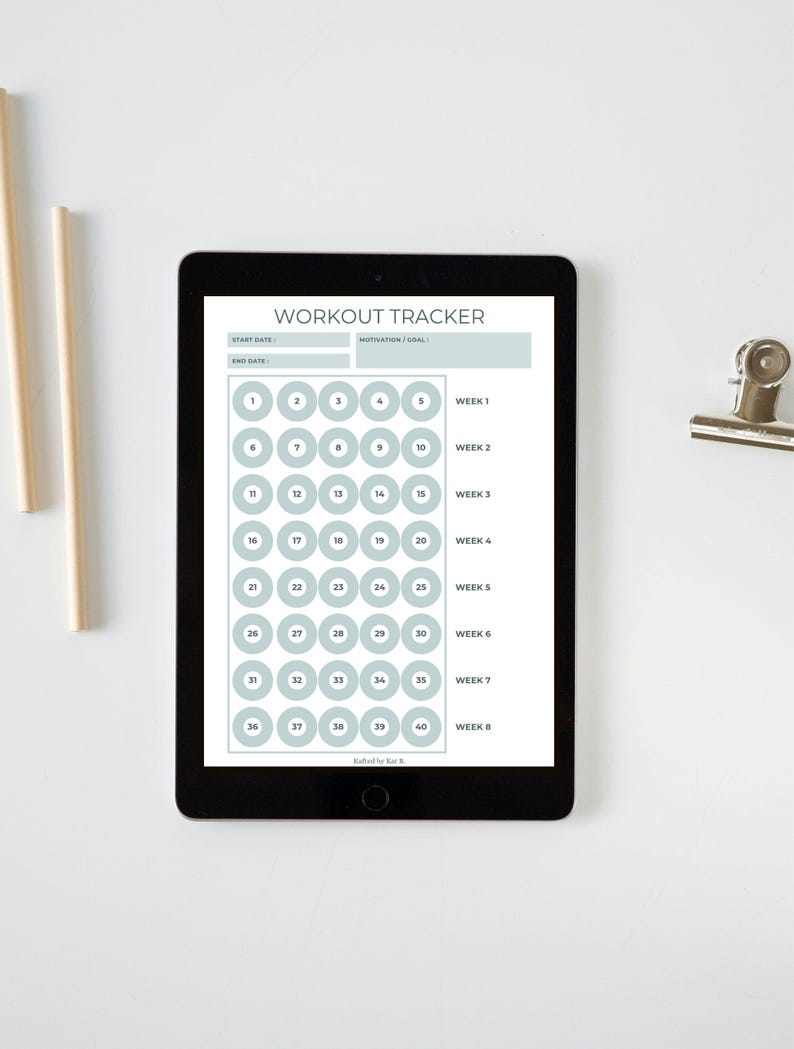 Workout Tracker, Printable Fitness Planner, Beginner-friendly Exercise ...