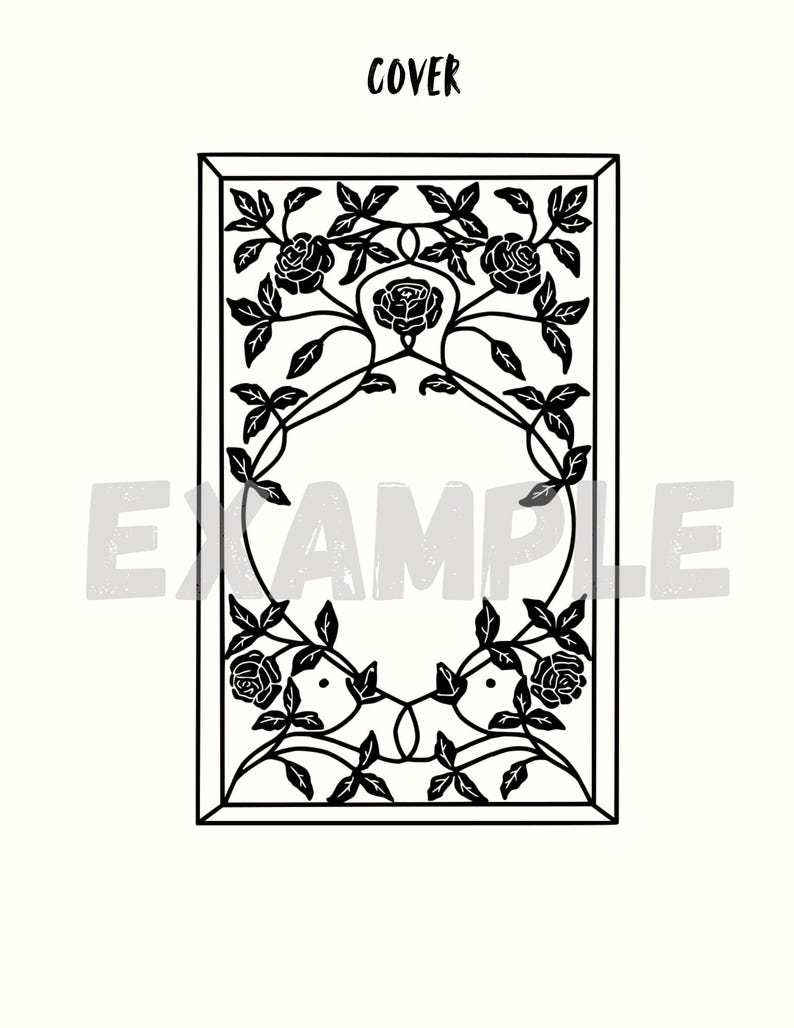 Vintage Rose Book Binding Cover Template - Etsy
