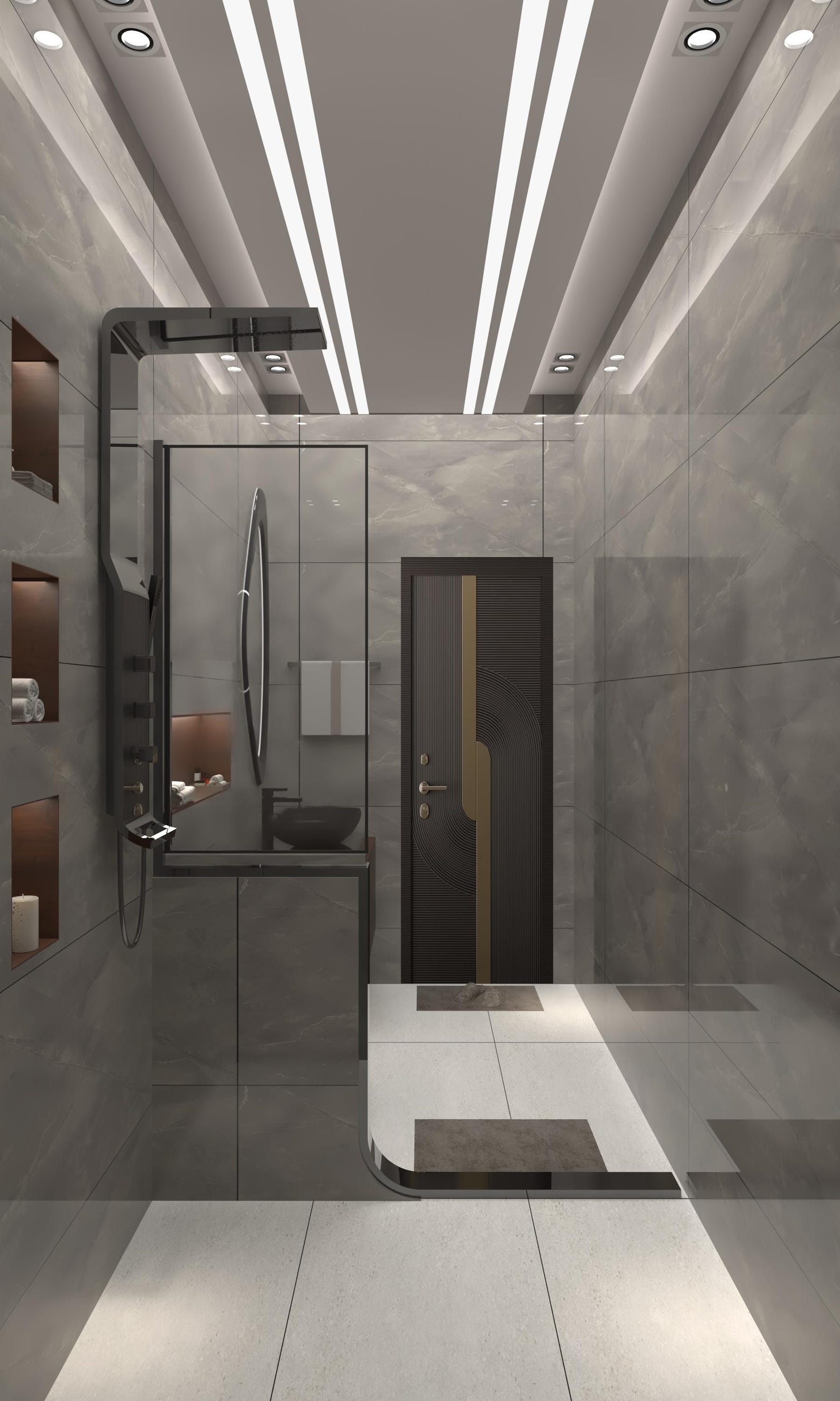 Custom Bathroom Interior Design 3d Modeling Rendering Wall Decor Floor ...