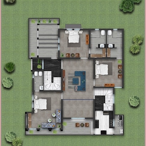 Spanish House Architectural Dwgs: 14 Marla Floor Plan, 3D Model ...