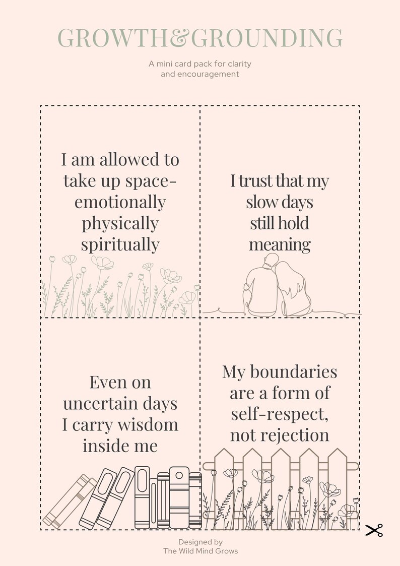 Growth & Grounding Affirmation Cards - Etsy