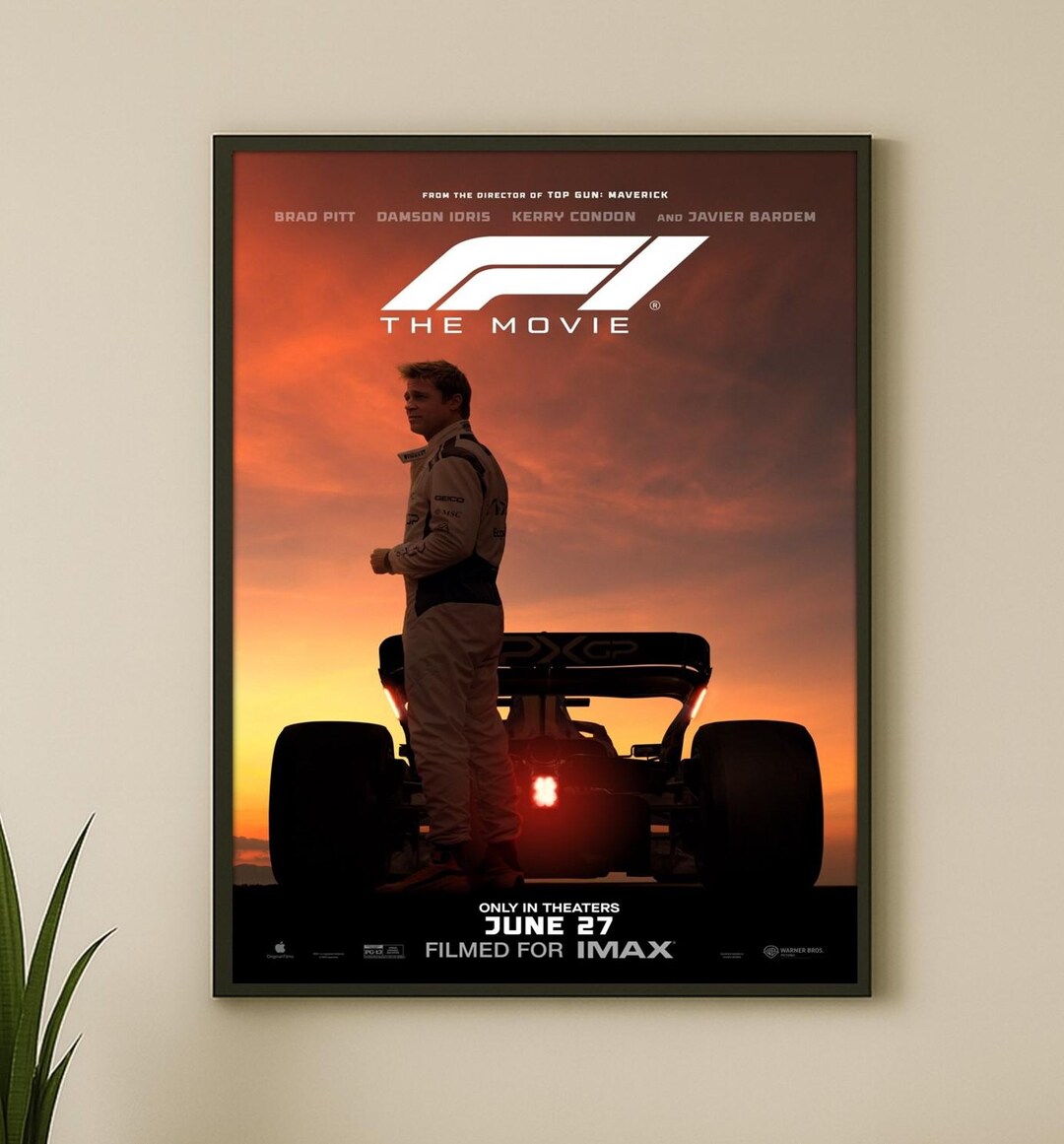 Brad Pitt F1 Poster, F1 Minimalist, Brad Pitt Print Art, Bedroom Art ...