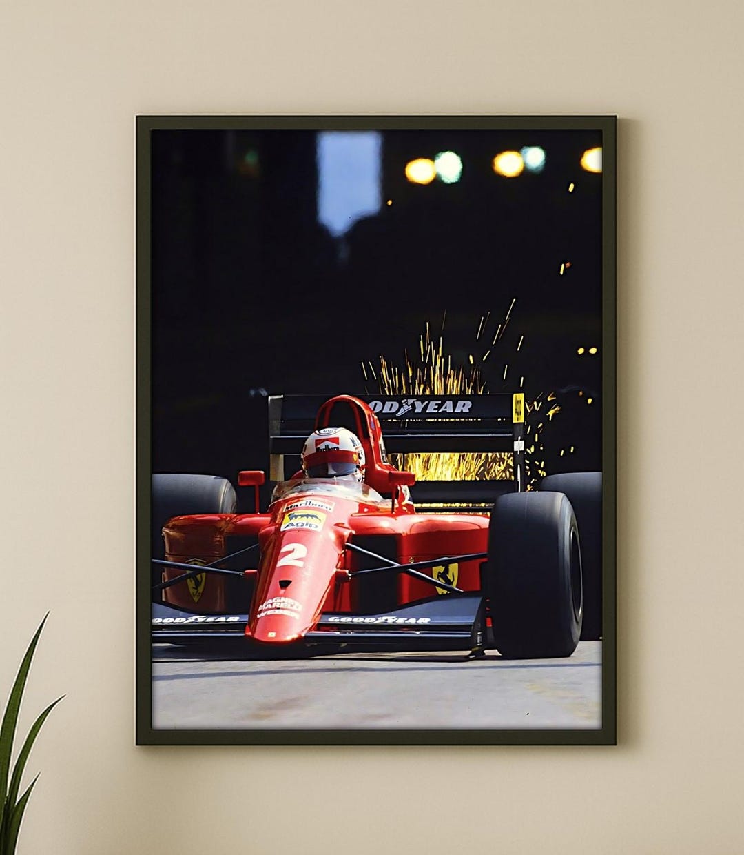 Nigel Mansell Ferrari F1 Sparks Poster: Formula 1 Racing Art (digital ...