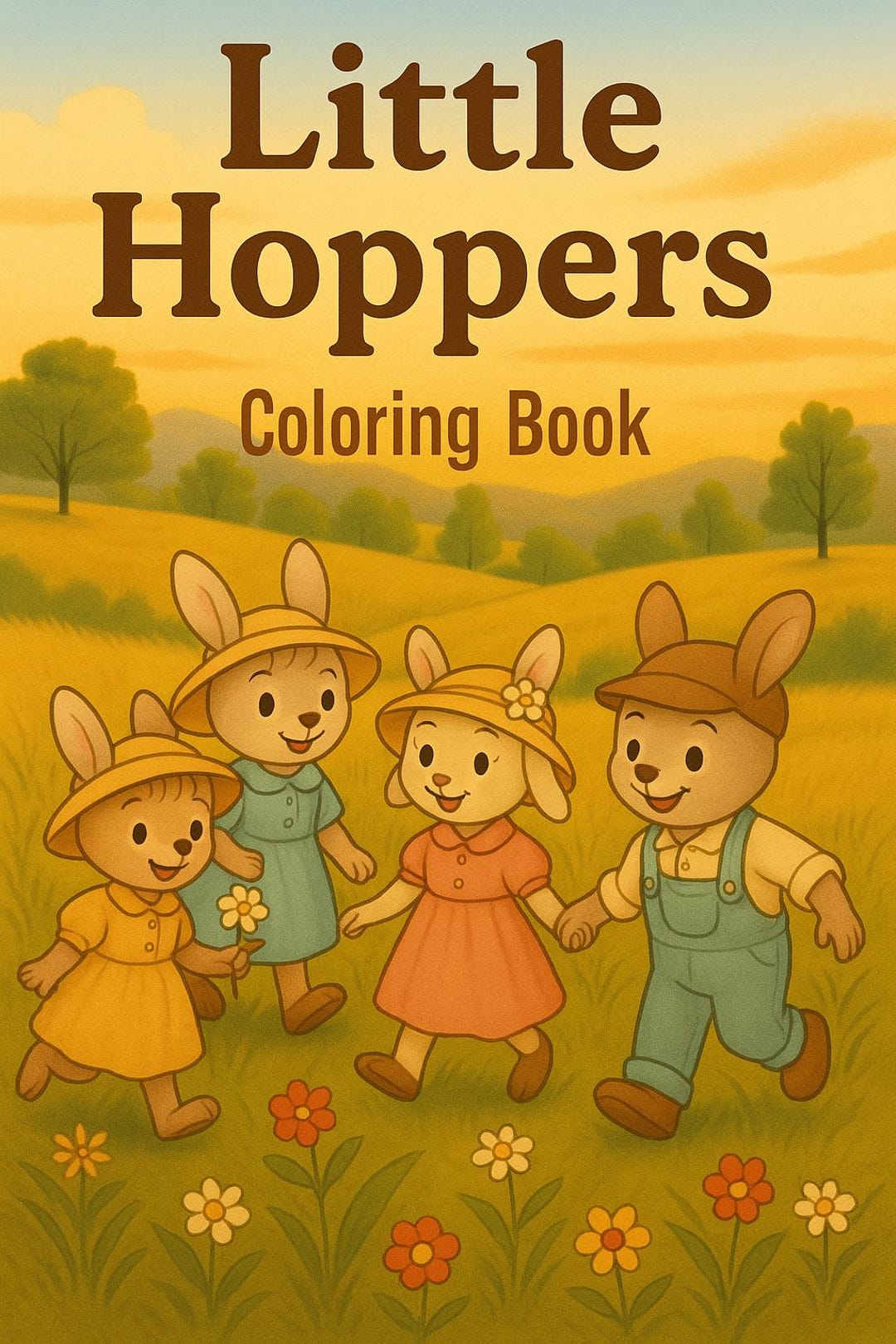 Little Hoppers: Adorable Bunny Coloring Book for Print & Digital Fun - Etsy
