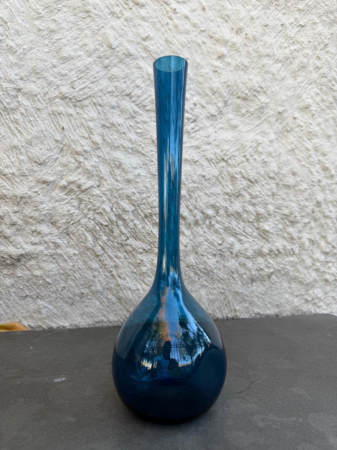 Arthur Percy Blue Glass Vase Gullaskruf Sweden Pinched Sides Mid ...