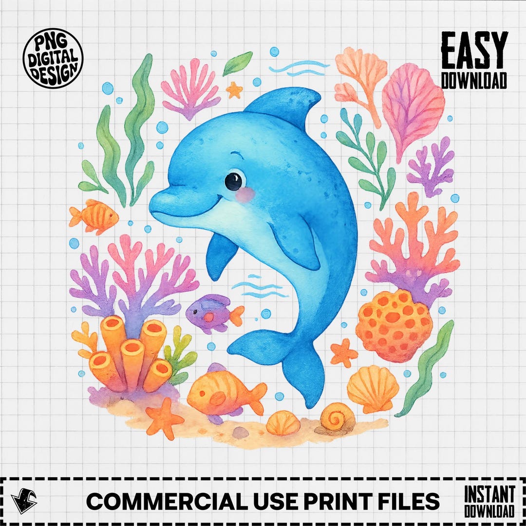 Baby Dolphin Clipart, Cute Baby Animal Clipart, Baby Nursery Clipart ...