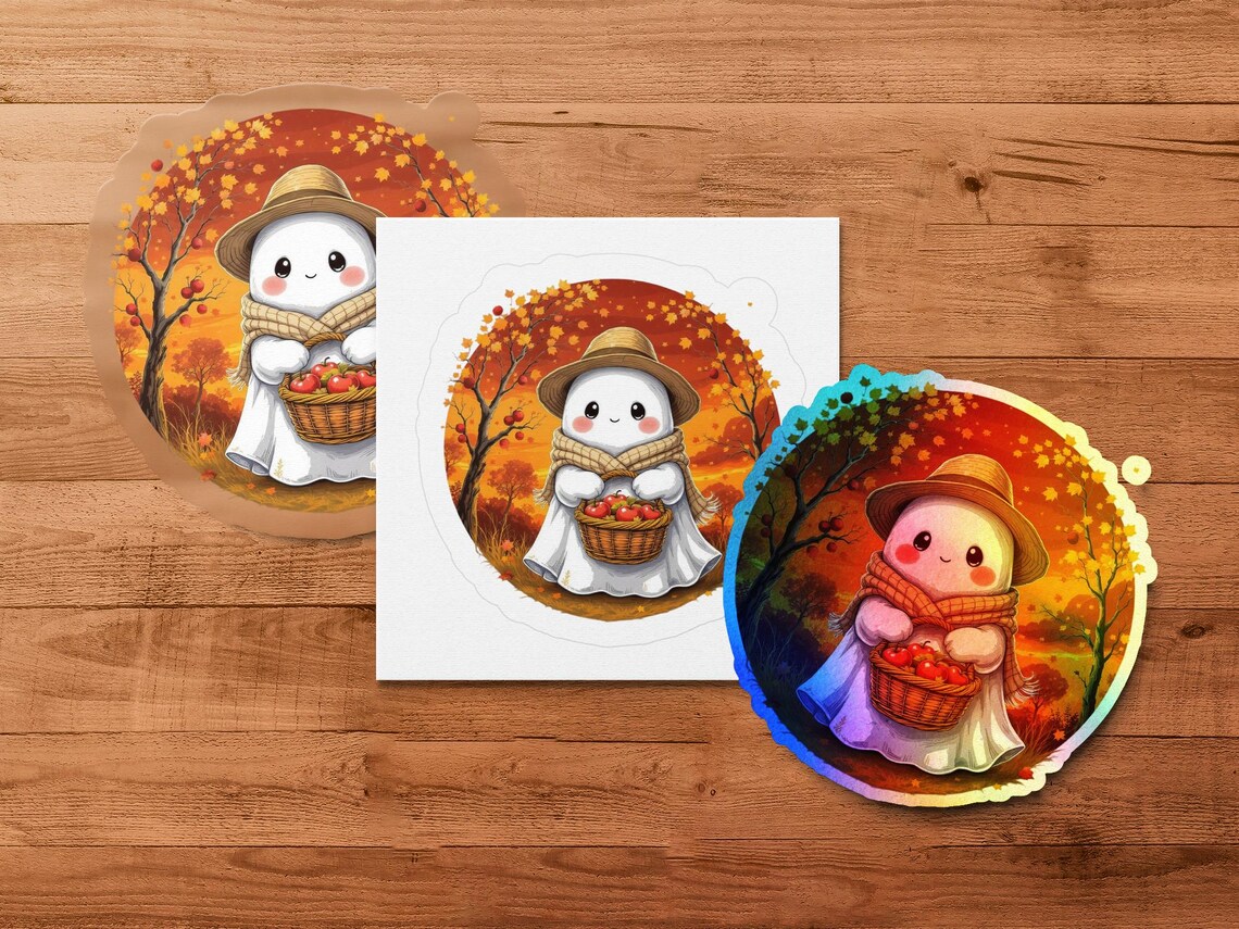 Autumn Ghost PNG: Fall Halloween Clipart for T-shirts (digital Download ...