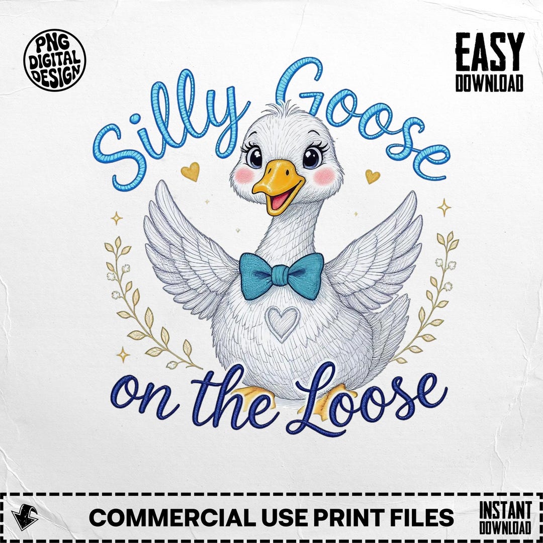Silly Goose Png, Goose Clipart, Bowtie Png, Floral Goose Png ...