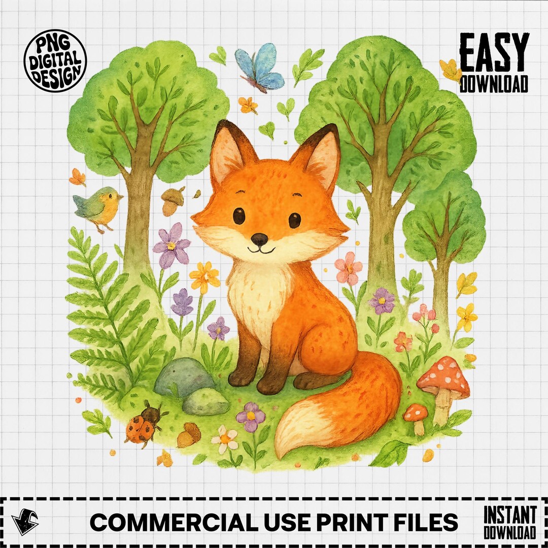 Baby Fox Clipart, Cute Baby Animal Clipart, Baby Nursery Clipart ...