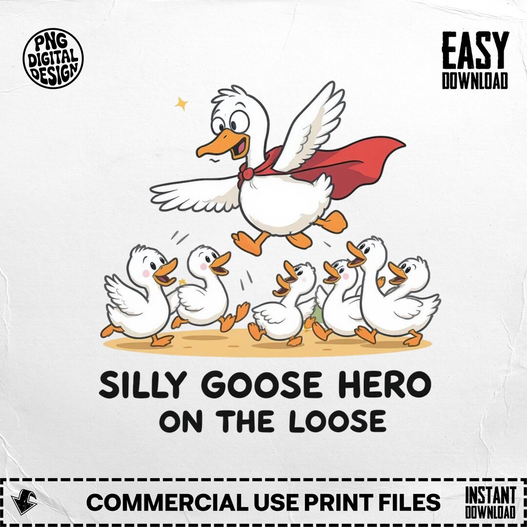 Silly Goose Hero Png, Goose on Loose Clipart, Funny Goose Png, Super ...