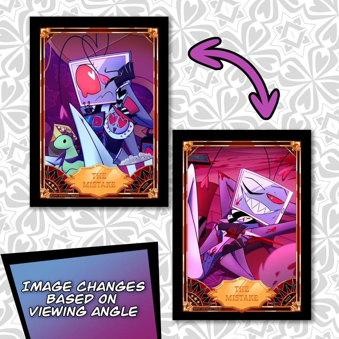 Hazbin Hotel Lenticular Fan Card - Vax: the Mistake "happy Birthday ...