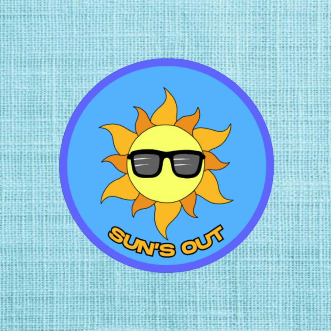 Sun's Out Cool Sun Sticker / Cute Handmade Sticker / High-quality Vinyl ...