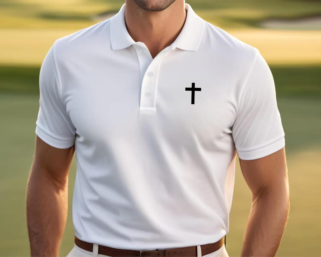 Christian Cross Men's Piqué Polo | Church Shirt for Men | Christian ...