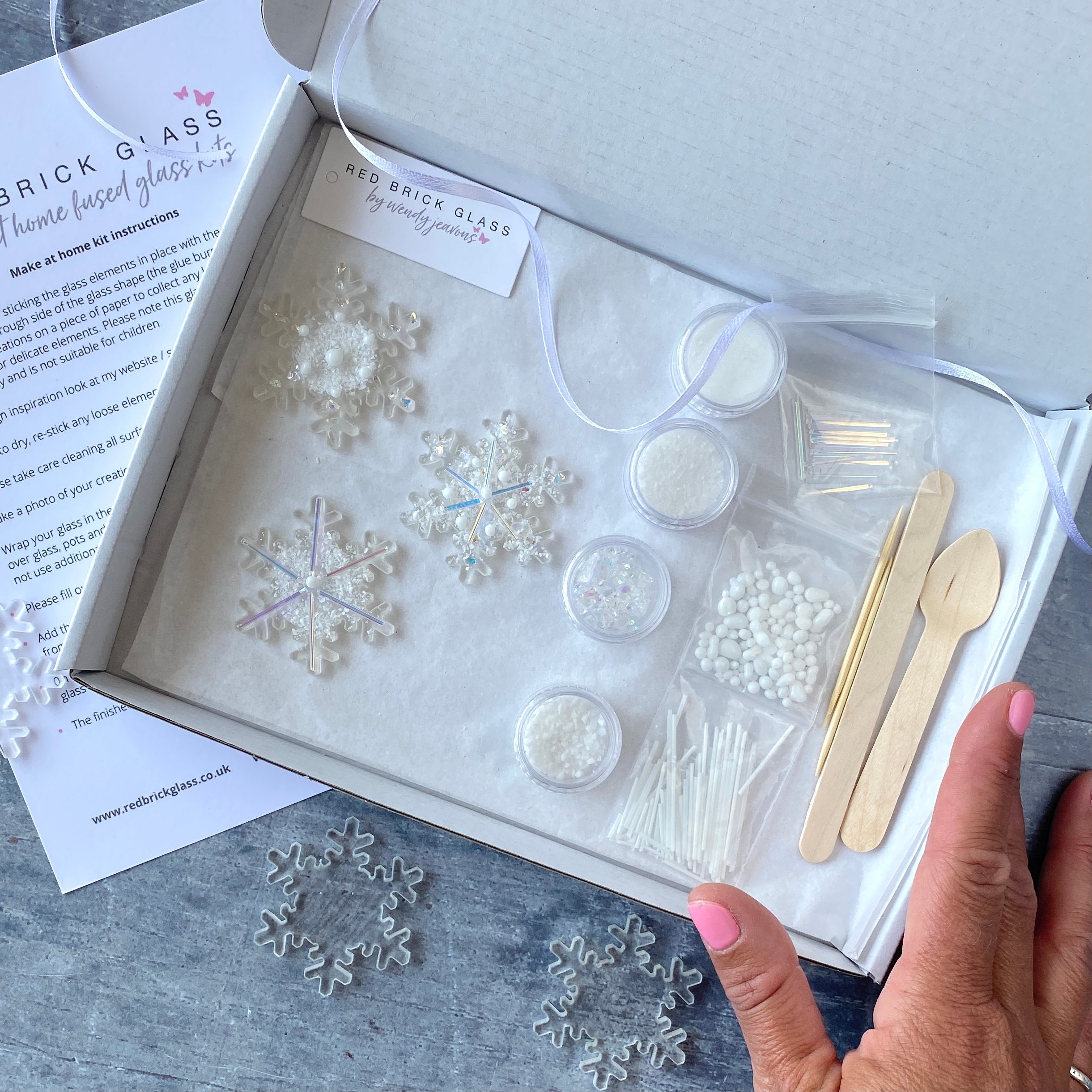 Fused glass kit glass kit uk glass iridescent snowflake | Etsy