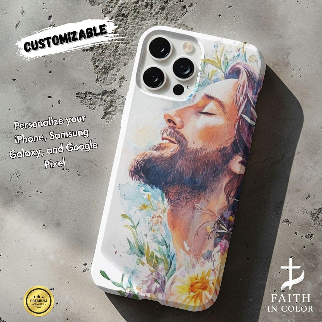 Jesus Christ Phone Case: Religious Art, Faith Protective Cover - Etsy