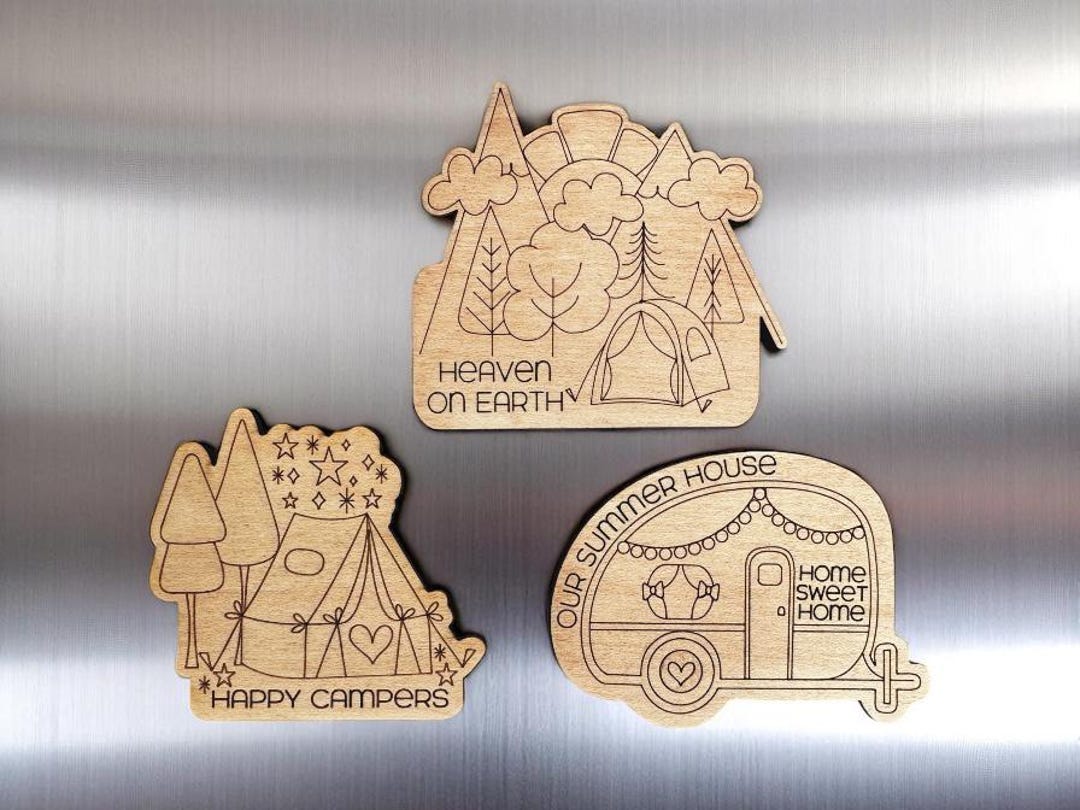 Digital Download- Bundle of Three Camping Themed Magnet Svg Files ...