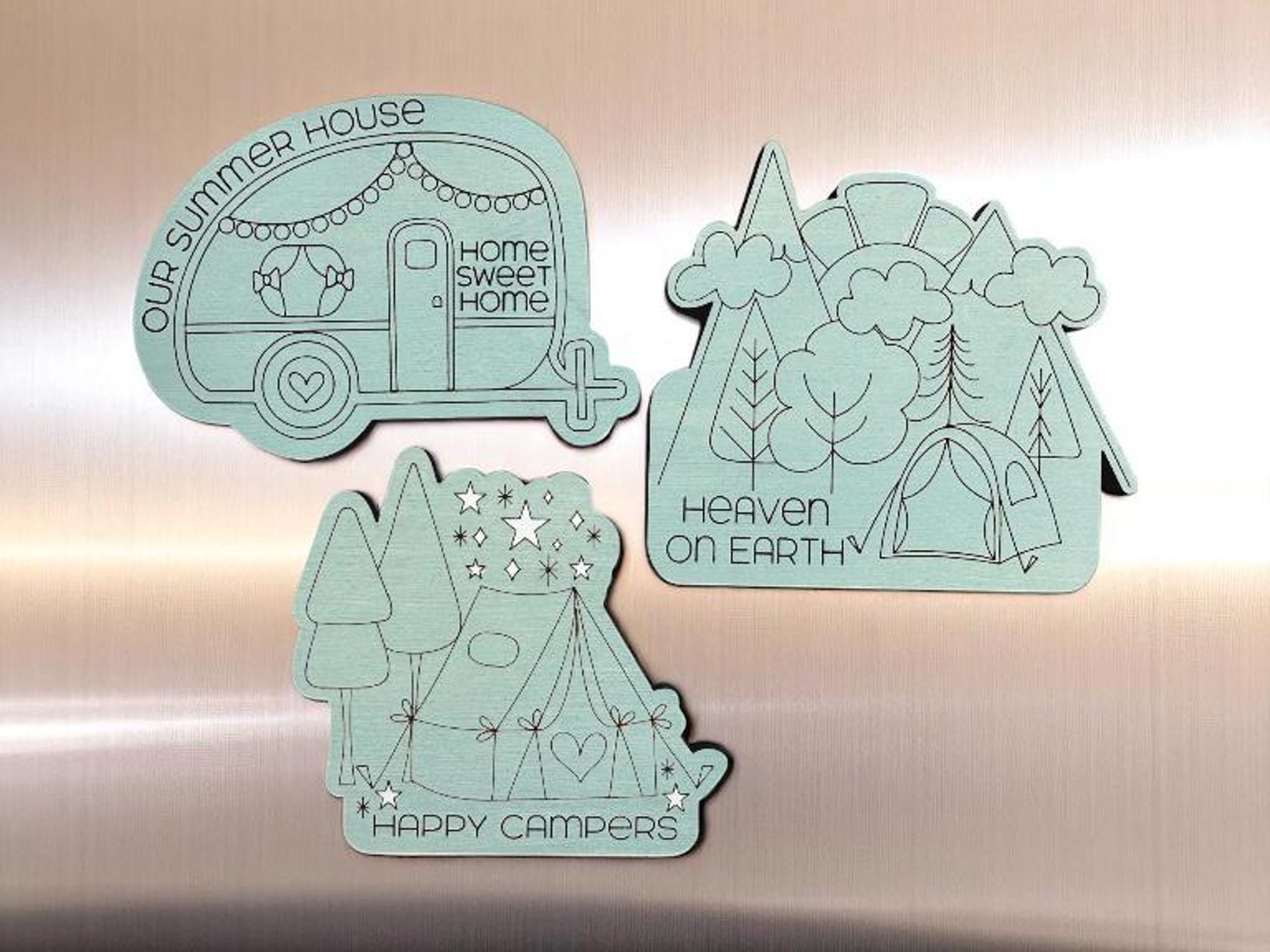 Digital Download- Bundle of Three Camping Themed Magnet Svg Files ...