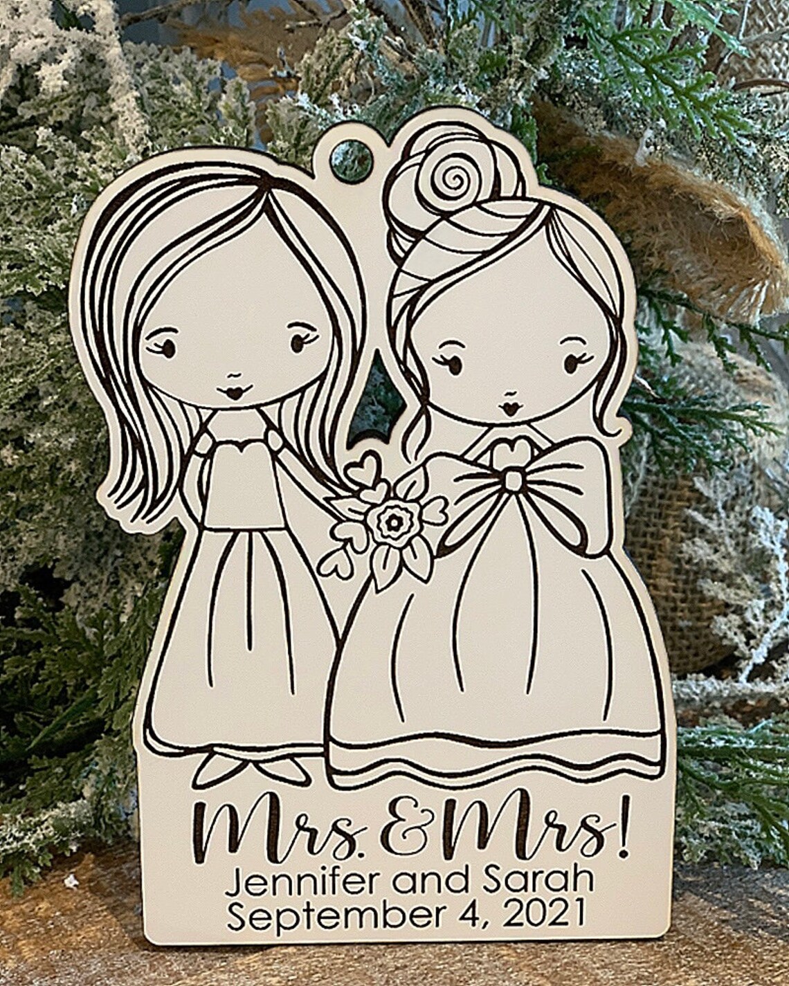 Instant Digital Download - Bride & Bride Wedding Ornament SVG File for ...