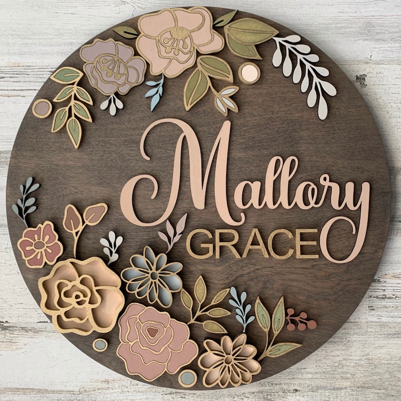 Laser Wood Floral Signs - Etsy