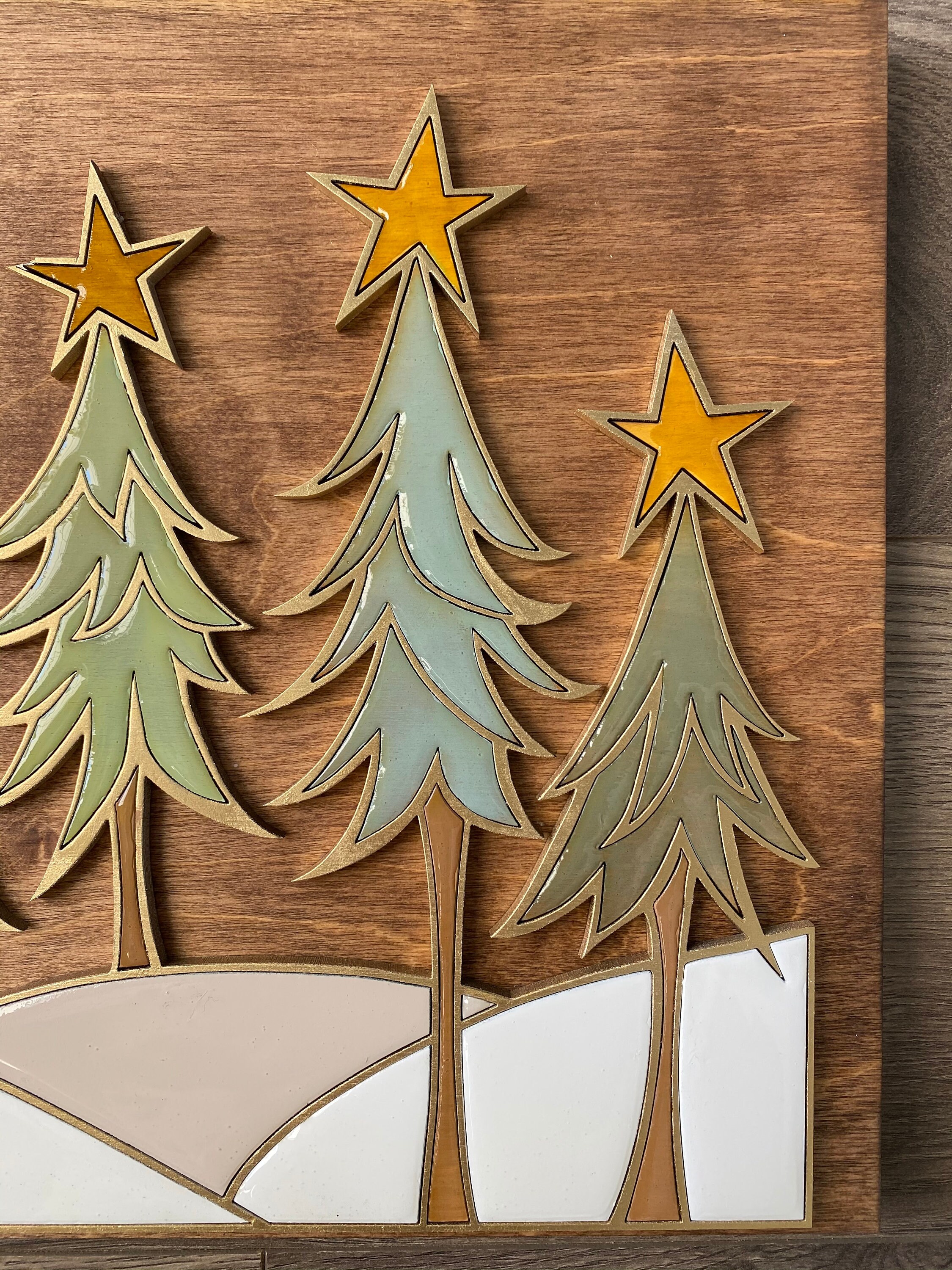 Instant Digital Download- Christmas Pine Trees Square Sign Svg File ...