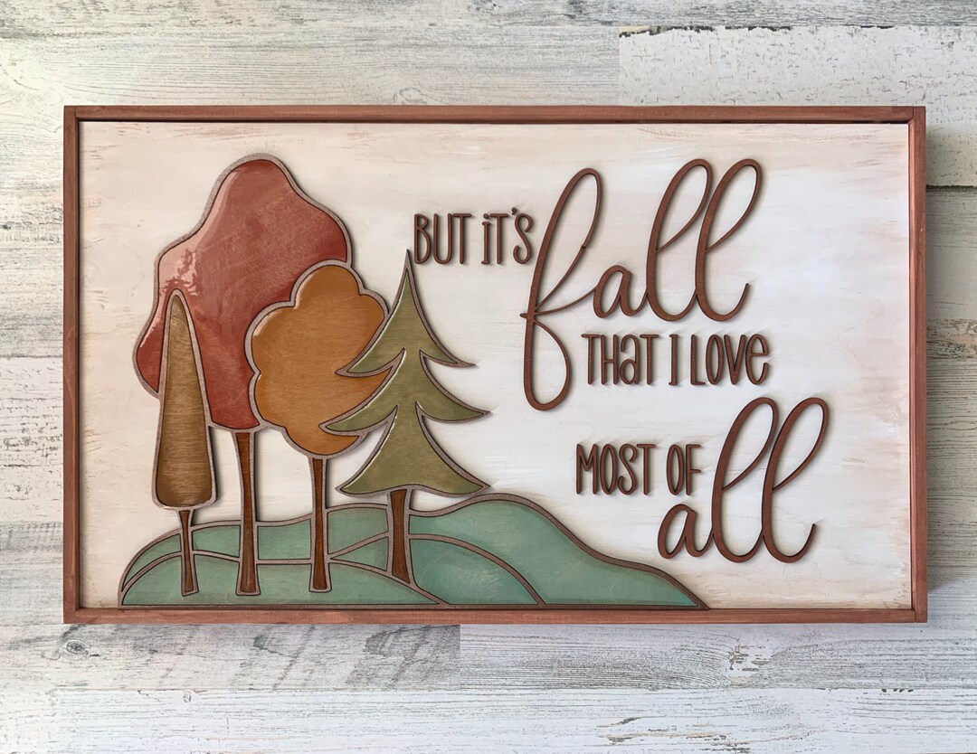 Instant Digital Download - Fall Scene, Fall Wood Sign Svg File, Laser ...