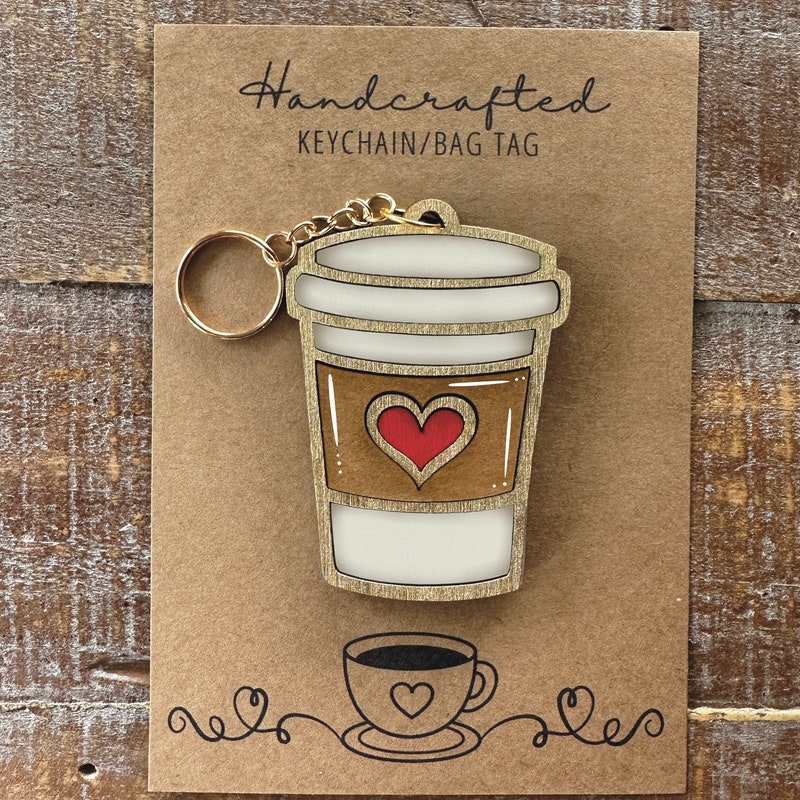 Coffee Themed Key Chain - Etsy