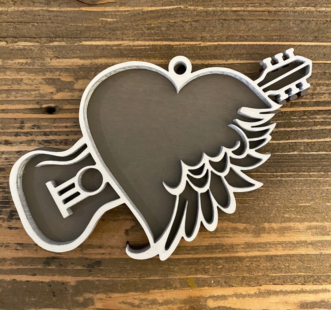 Instant Digital Download- Guitar Memorial Ornament Svg File, Perfect ...