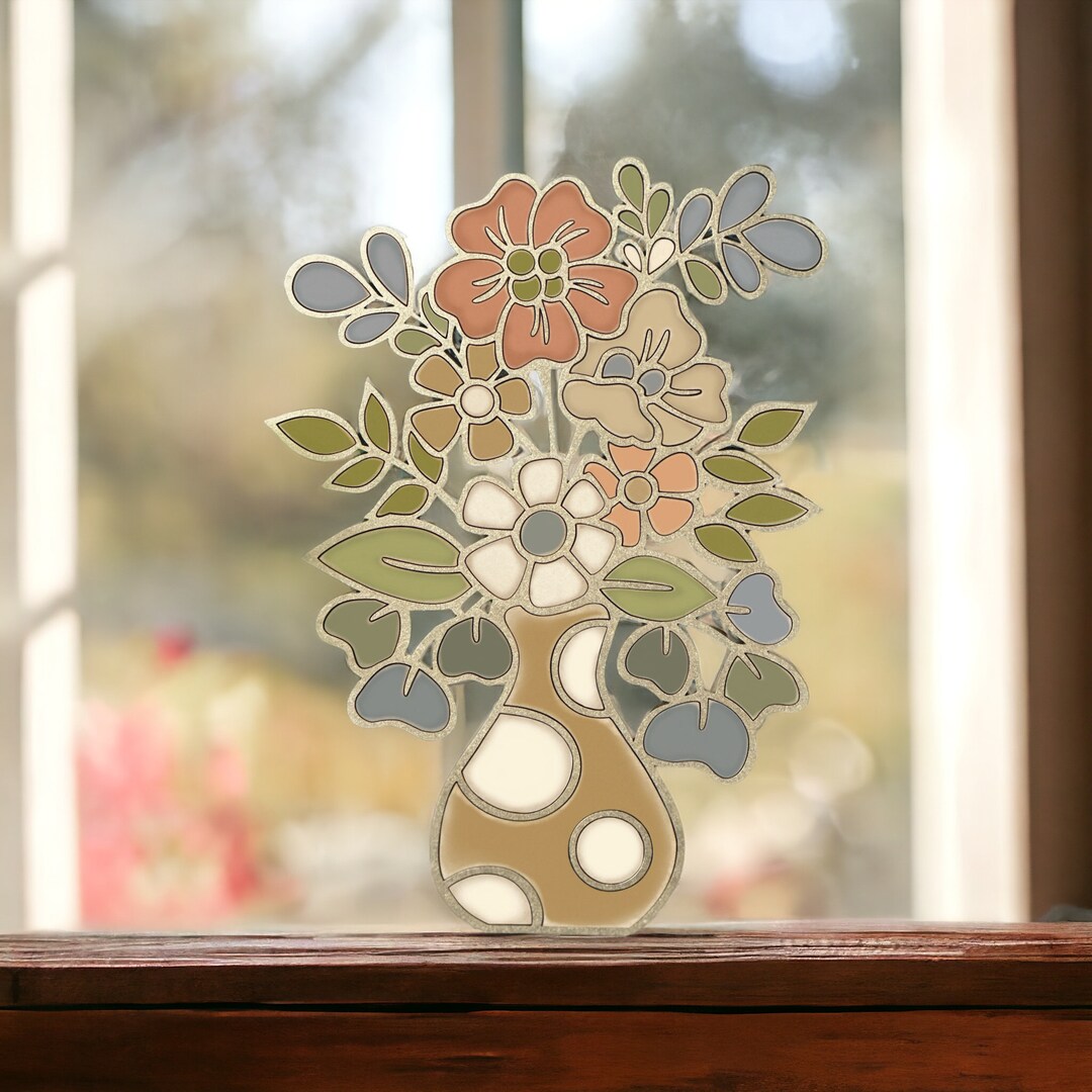 Instant Digital Download - Flowers in Vase Shelf Sitter, Includes Stand ...