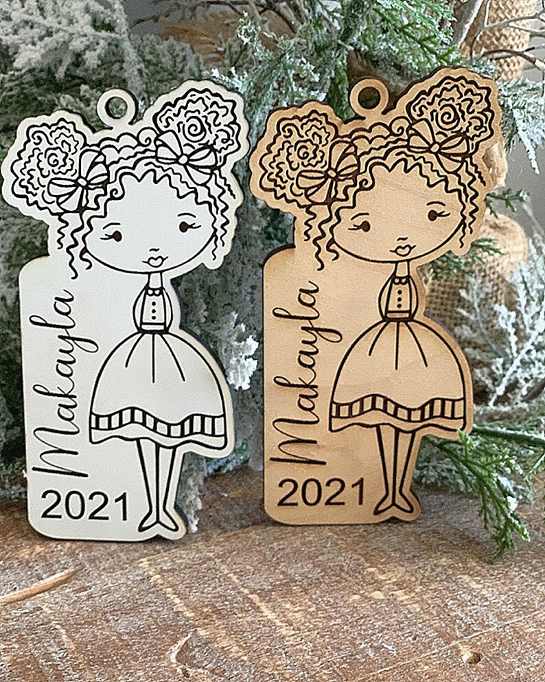 Instant Digital Download - Cute Girl Svg File Personalized Ornament ...