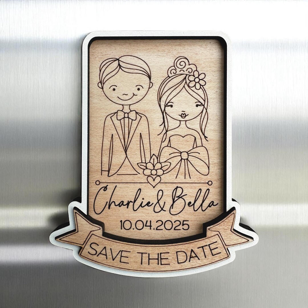 Instant Digital Download - Wedding Magnet Laser File, Glowforge Svg ...